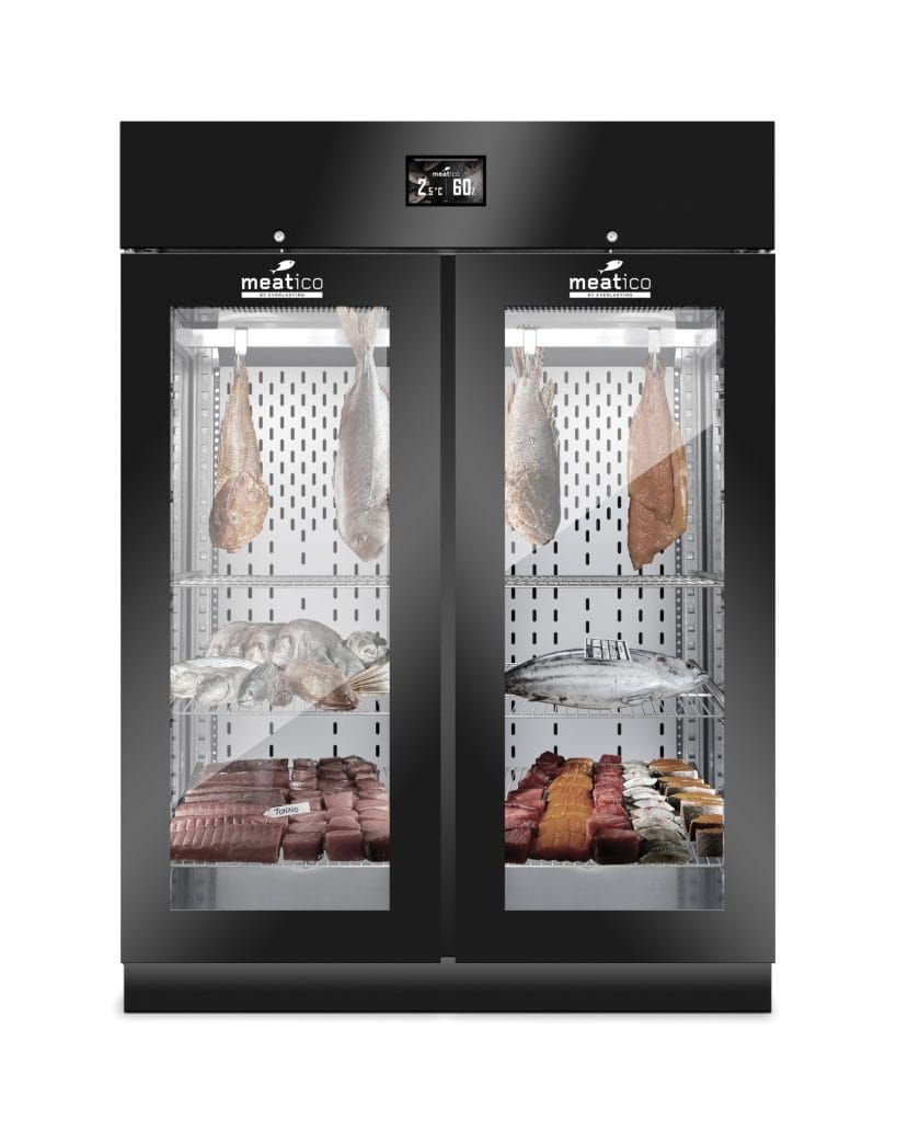Dry Ager skap, Fisk, Dobbel 1500 ltr. Sort, Green, 230V Meatico