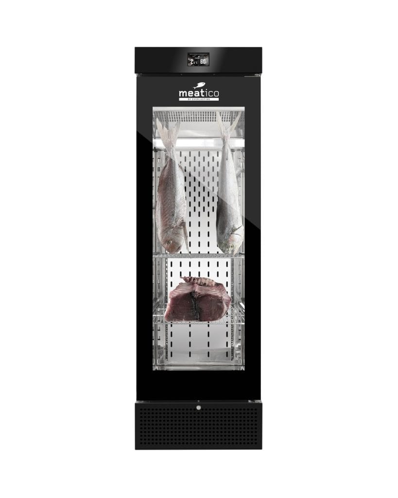 Dry Ager skap, Fisk, Enkel 400 ltr. Sort, GLASS, Green, 230V Meatico