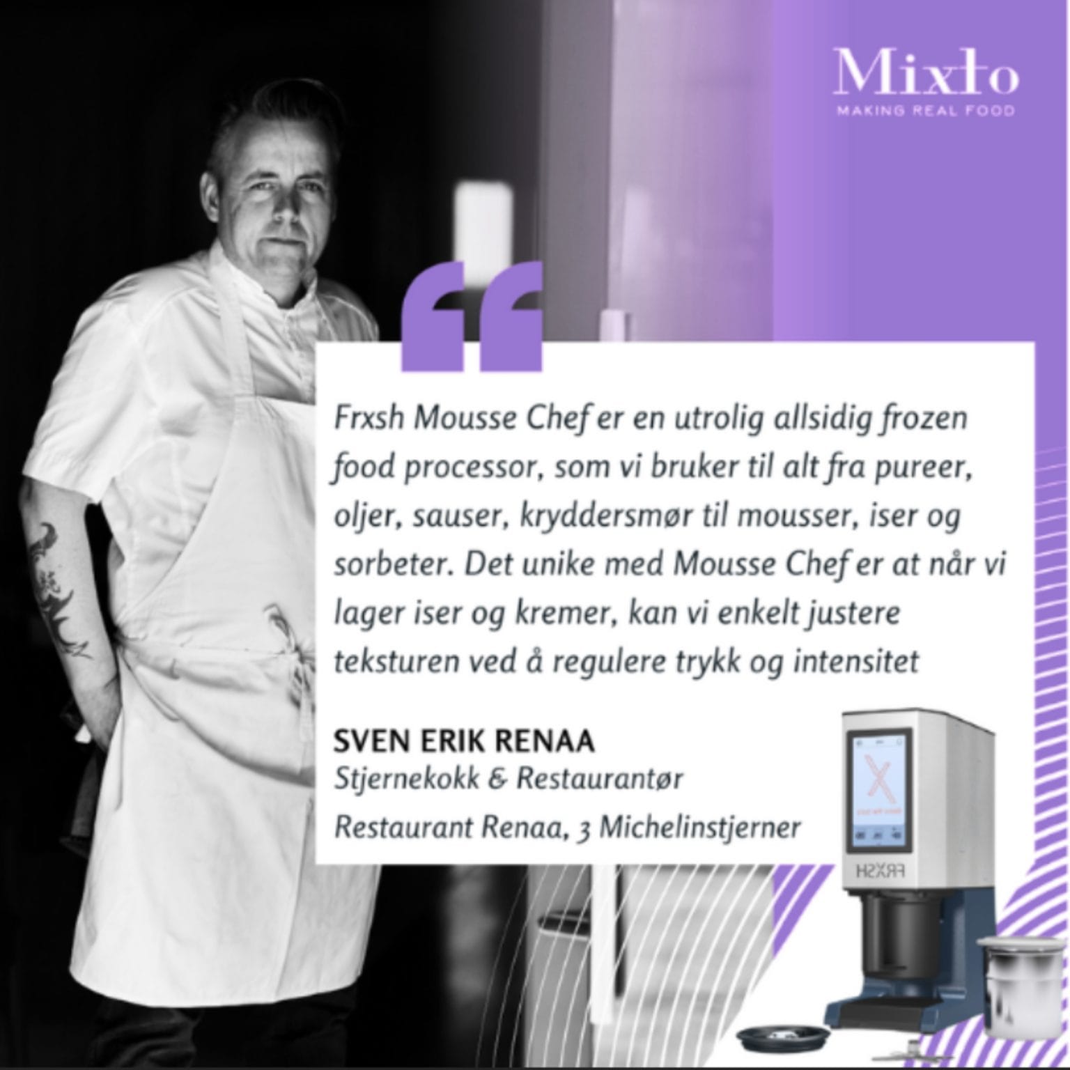 FRXSH Mousse Chef® – Frozen Food Processor for storkjøkken